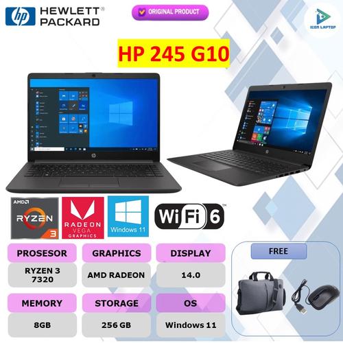 Jual HP 245 G10 RYZEN 3 7320 8GB 256GB W11 14.0 SLIM BEZEL BLK - UNIT ...