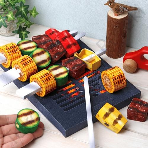 Jual 3D Miniature Makanan Paper Craft Sate Barbecue Papercraft Barbeque ...
