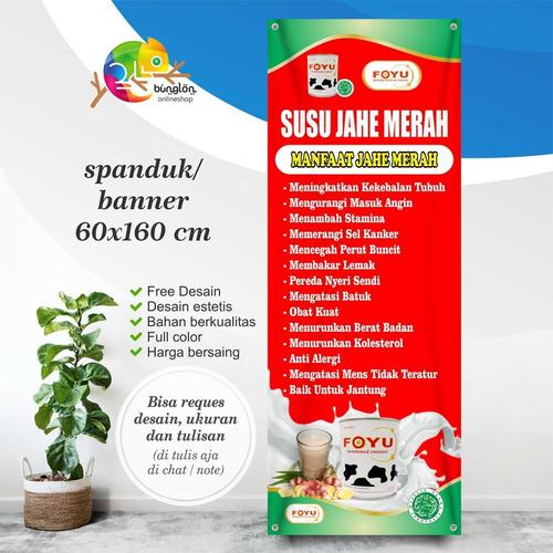 Jual BERGARANSI Spanduk, Banner Minuman Susu Jahe Merah + STAND ...