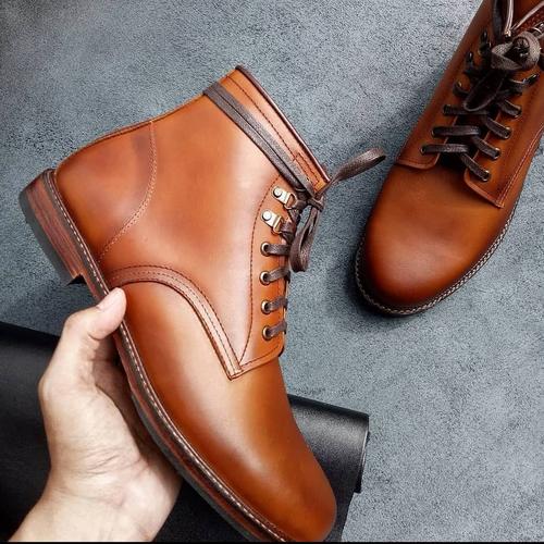 Jual Sepatu Boots Pria Kulit Asli Original Sepatunisme Coklat Tan - Kab ...