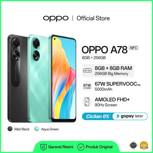 Promo OPPO A78 8GB(+8GB)/256GB Smartphone (Garansi Resmi) - Green Cicil ...