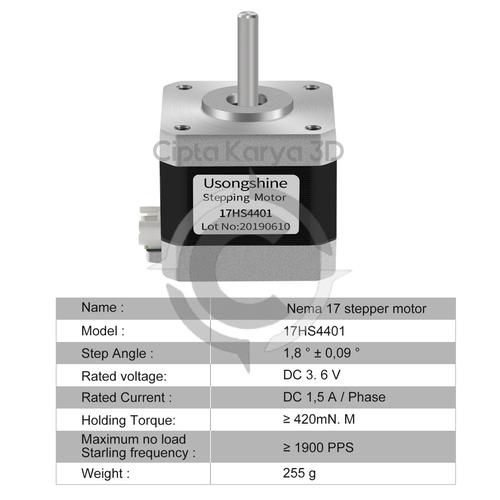 Promo Nema17 Stepper Motor 2 Phase 1.8° Miniature 42 Stepper Motor 3.6V 1.5A - Jakarta Timur ...