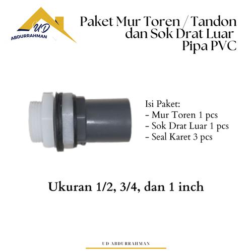 Jual Paket Mur Toren / Tandon dan Sok Drat Luar Pipa PVC SDL Socket - 1 ...