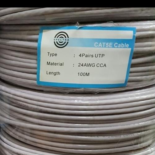 Jual 100meter Kabel Lan UTP Cat5e Spectra indoor [Grey] Poe Support ...