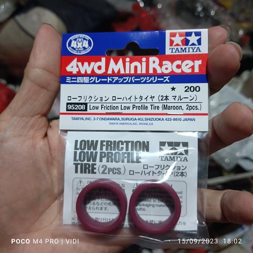 Jual Tamiya 95208 Low Friction Low Profile Tire (Maroon, 2pcs) Ban ...