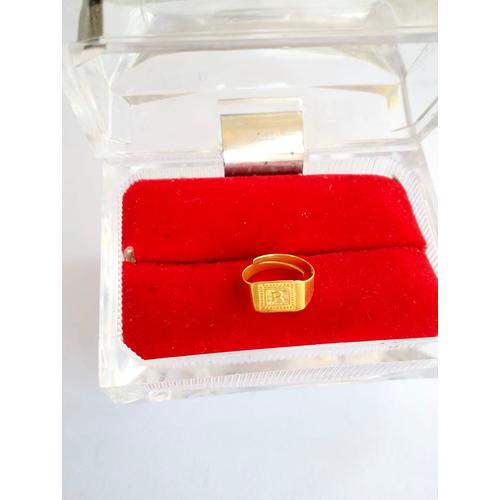 Jual Cincin inisial nama huruf R emas asli untuk anak bisa di resize ...