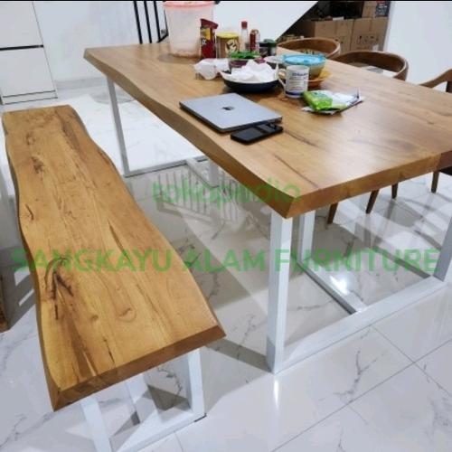 Jual meja makan + bangku bench kayu ukuran 150×70×75cm - Kab. Lebak ...
