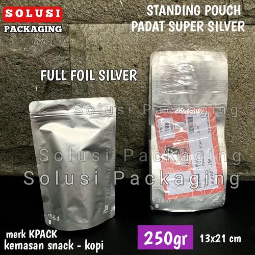Jual KPACK 250Z STANDING POUCH SUPER SILVER 250G KEMASAN KOPI SNACK ...