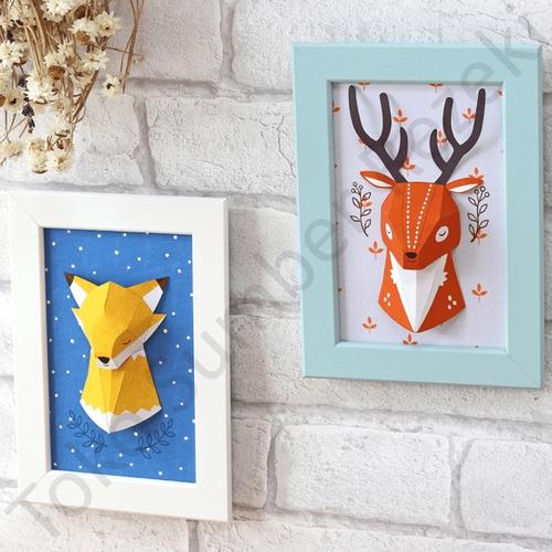 Jual 3D Miniature Binatang Deer Paper Craft Fox Papercraft Rusa ...