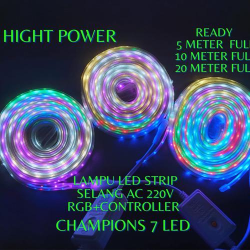 Jual Lampu LED Strip Selang 2835 RGB 220v Champions LED - 10 Meter ...