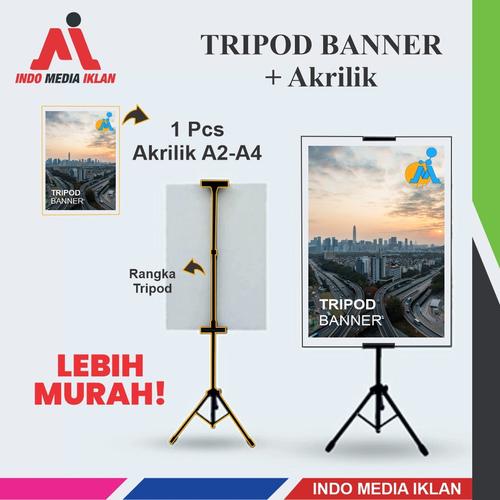 Jual STAND BANNER DISPLAY/TRIPOD BANNER STAND 2 SISI/TRIPOD/TRIPOD ...