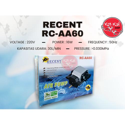 Jual Mesin Aerator Blower Recent Air Pump AA-60*AA-70 - RC-AA60 - Kota ...