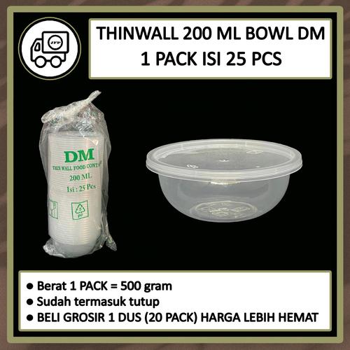 Jual Thinwall 200 ml Bulat Round Bowl Mangkok Plastik DM Tempat Puding ...