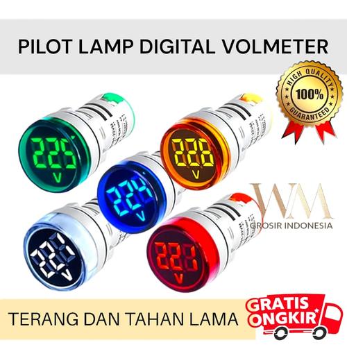 Jual Pilot Lamp Digital Indikator Voltmeter Cover AD16-22DSV - Kab ...