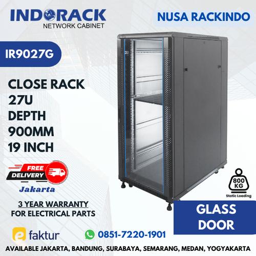 Promo IR9027G - 27U Close Rack Depth 900mm Glass Door 19" - INDORACK ...