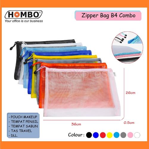 Jual Zipper Bag / Tempat Pensil / Zipper Map / Tas Jaring Resleting ...