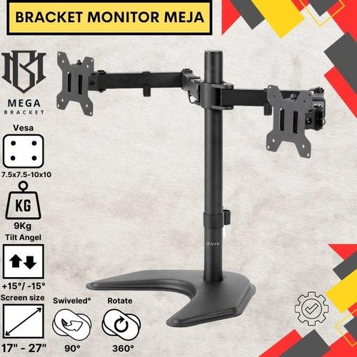 Jual Bracket Braket Dual Monitor Meja 17 19 20 22 24 27 Inch Oximus ...