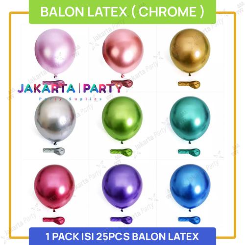 Promo Balon Latex Chrome 25 Pcs / Balon Metalik Chrome / Metalic Chrome ...
