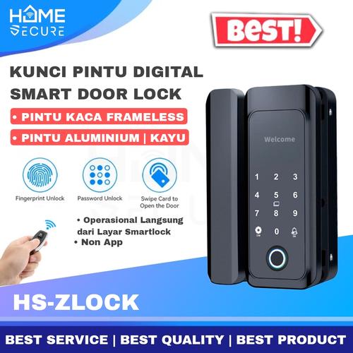 Jual Smart Door Lock Pintu Kaca Frameless / Smartlock Pintu Kaca HS ...
