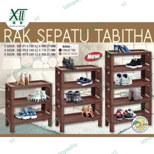 Jual TABITHA SHELF RATTAN Shoes Rack 4 Susun Rak Sepatu Plastik Rotan ...