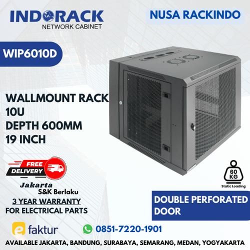 Promo WIP6010D - 10U Wallmount Rack Depth 600mm Double Perforated Door ...