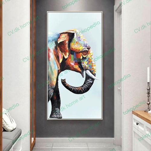 Jual lukisan dinding/lukisan gajah/lukisan minimalis kanvas/dekorasi ...