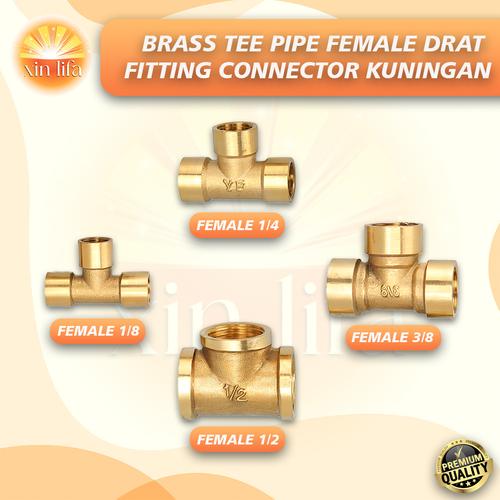 Promo TEE Nepel Kuningan Drat Luar 1/2" Nepple Drat Kuningan Brass FFF ...