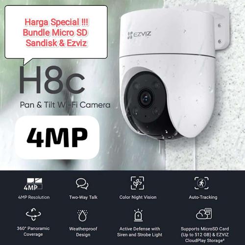 Jual Ezviz H8c Wireless PTZ Ipcam Outdoor Two Way Talk 4MP 2K Color ...