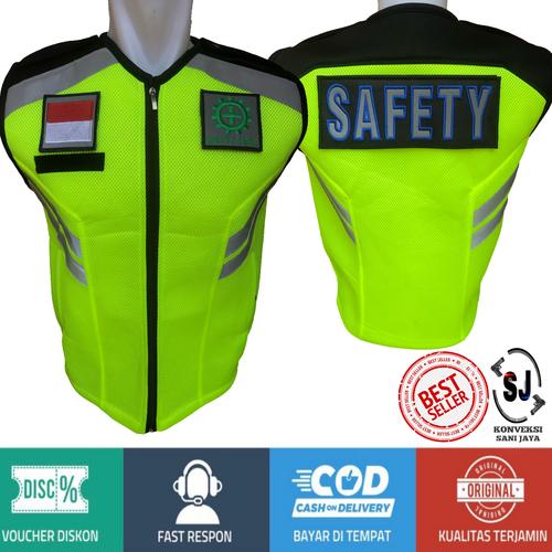 Jual rompi safety rompi proyek rompi k3 terbaru - HITAM HIJAU, XS - Kab ...