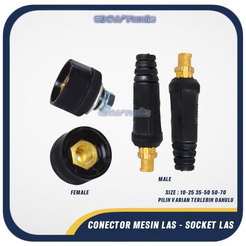 Jual Konektor Kabel Las Male Female 10-25 35-50 50-70 Conector Socket ...