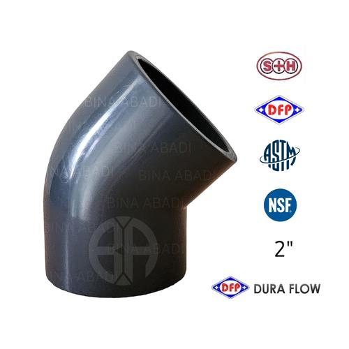 Jual Elbow 45 UPVC Size 2 Inch ANSI SCH 80 DURA FLOW TAIWAN - Kota ...