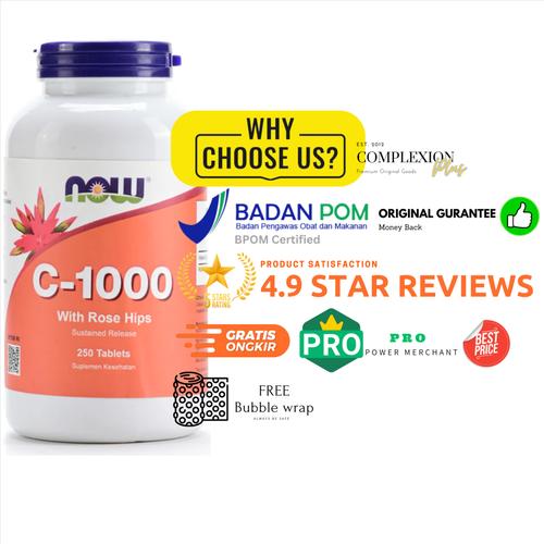 Promo NOW Vitamin C - 1000 MG 100 tab / 250 tab Vit C 1000mg foods - 90 ...