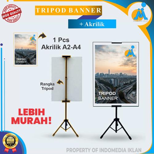 Jual TRIPOD STAND / TRIPOD BANNER 2 SISI / TRIPOD DISPLAY AKRILIK ...