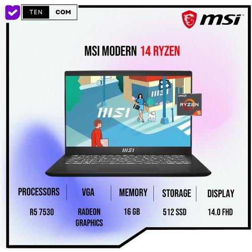 Jual Laptop MSI Modern 14 Ryzen 5 7530 16gb 512gb ssd Win 11 14 Full hd ...