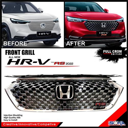 Jual Grill depan mobil Hrv model RS 2022 Hitam Chrome NEW - Full Chrome ...