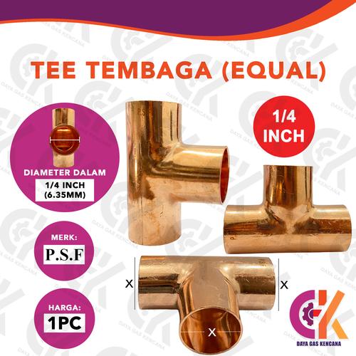 Jual Tee Tembaga Pipa PSF 1/4" inch inci // Copper Tee 6.35mm 90 ...