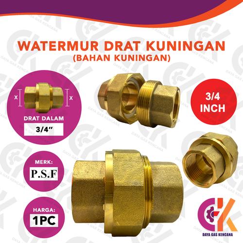 Jual Watermur Kuningan Drat 3/4" inch inci // PSF Brass Threaded Union ...