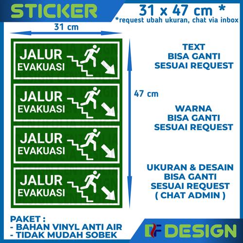 Jual STICKER RAMBU PERINGATAN JALUR EVAKUASI TANGGA KE KANAN - Kota ...