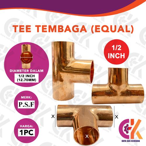 Jual Tee Tembaga Pipa PSF 1/2" inch inci // Copper Tee 12.70mm 90 ...