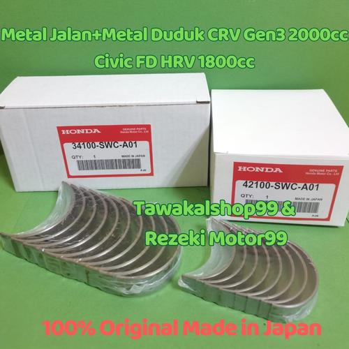 Jual Metal Jalan Duduk CRV Gen3 2000cc Civic FD HRV 1800cc Oversize STD - 0.50 - Jakarta Barat ...