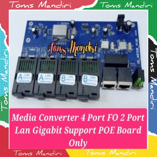 Jual Media Converter 4 Port Fiber Optik 2 Port LAN Gigabit POE Board ...