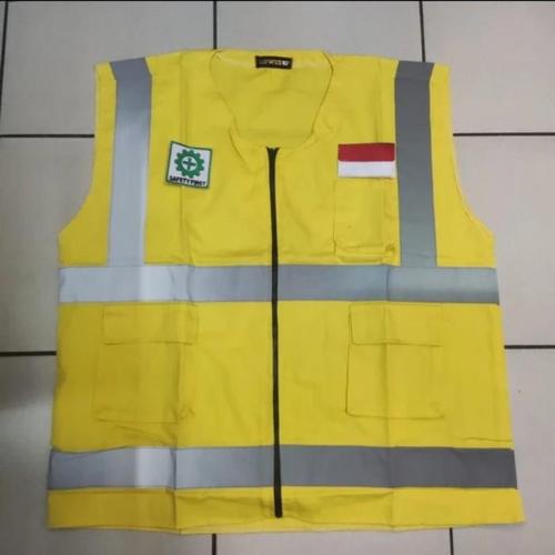 Jual NEW ROMPI KERJA PROYEK SAFETY VEST BAHAN AMERICAN DRILL KUNING ...