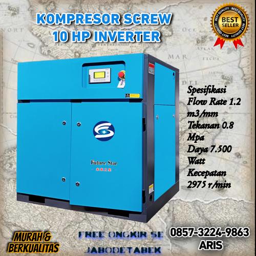 Jual Kompresor Angin Screw 7.5 KW/10 HP 0.8mpa Flow Rate 1.2 M3/MM ...