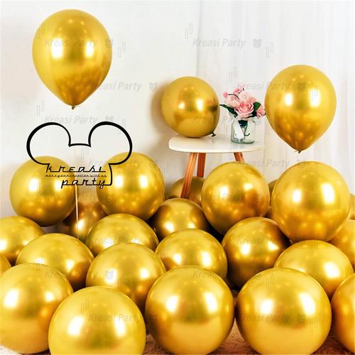 Promo Balon Latex Chrome Gold / Balon Metalik Chrome / Metalic Ballon ...
