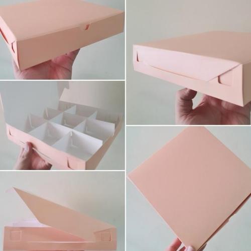 Jual box eggtart pink sekat 9 dus packaging egg tart fruit pie kue soes ...