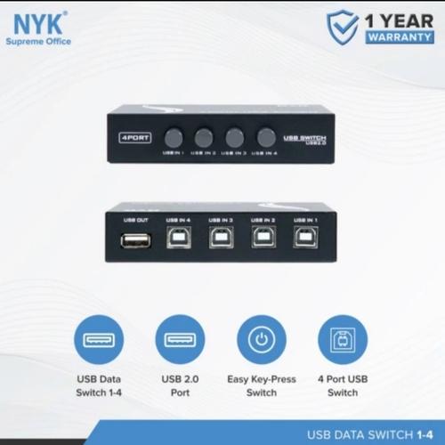 Jual USB Manual Switch 4 Port NYK / USB Data Manual Switch Printer 4 Port - Jakarta Pusat ...