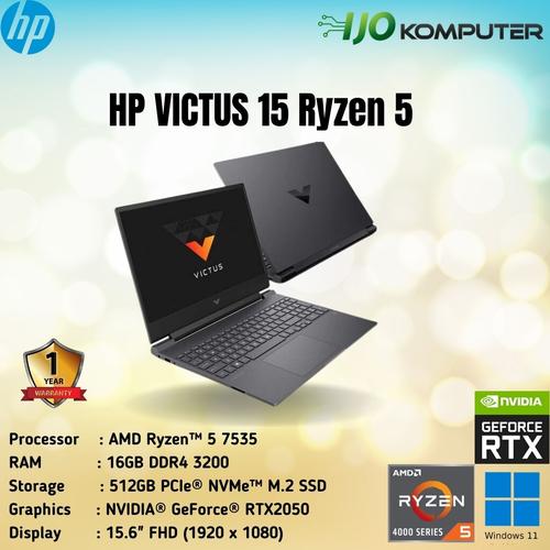 Jual HP VICTUS 15 Ryzen 5 7535HS - 16GB 512GB SSD RTX2050 4GB W11 15.6 ...