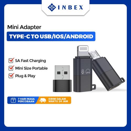 Jual INBEX Adapter Microphone Adapter Type-C to Micro IOS Mini OTG ...