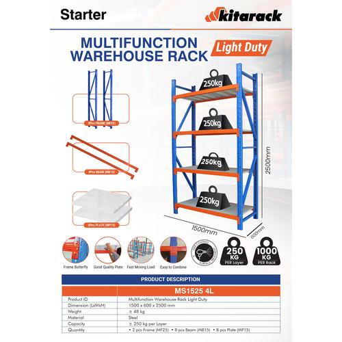 Jual KITARACK MS1525 4L - MULTIFUNCTION WAREHOUSE RACK LIGHT DUTY 4 ...