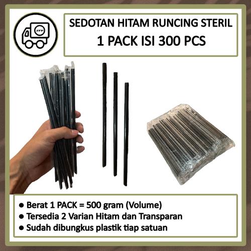 Jual SEDOTAN PLASTIK HITAM RUNCING STERIL 6 MM 20 CM - 300 BUNGKUS ...